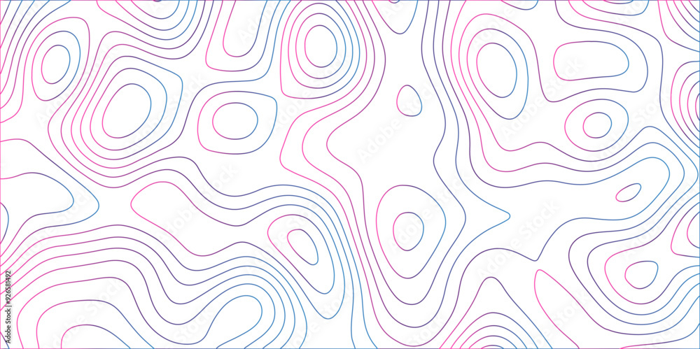 Abstract white background with colorful gradient Topographic line map ...