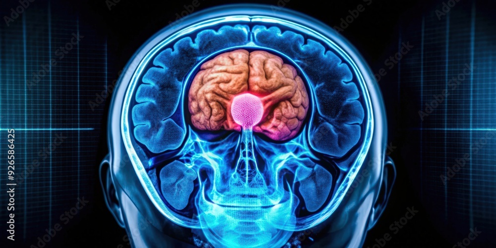 Brain MRI CT Scan showing diagnostic imaging for cancer and benign ...
