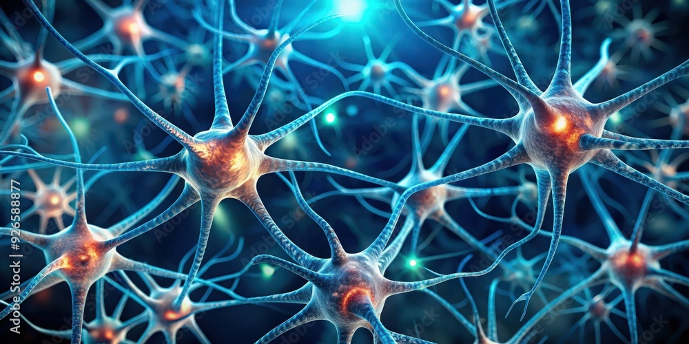 Science of multiple neurons with depth of field, neuron, brain, science ...