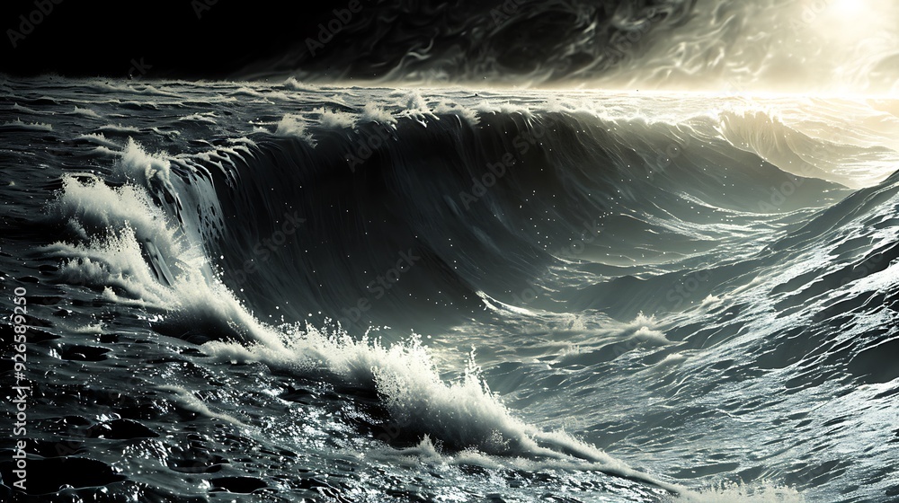 Extreme tidal forces on a planet causing land and ocean distortions ...