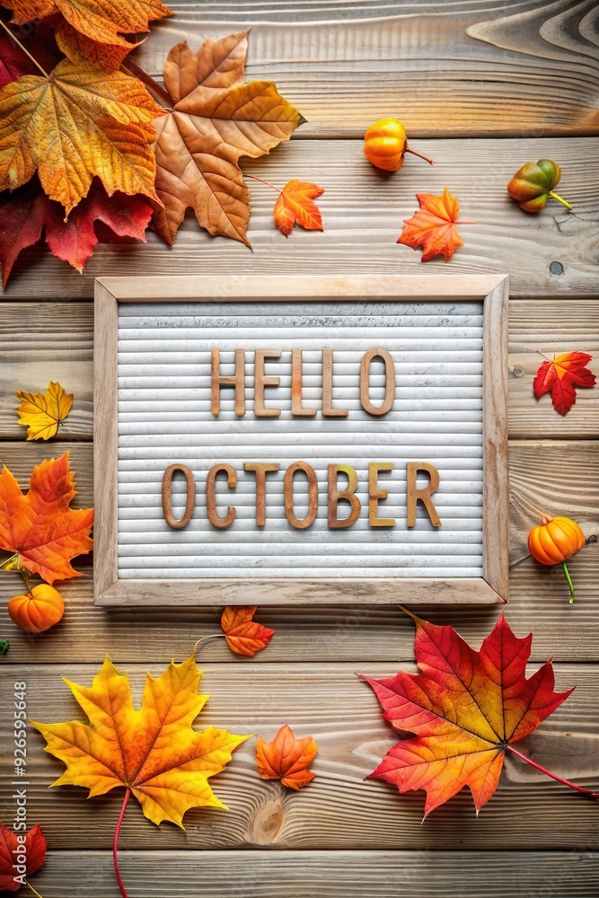 Hello October - Inspirational happy fall, autumn beautiful handwritten ...