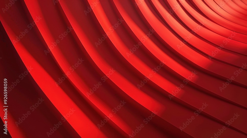 Abstract red curved lines creating a dynamic, flowing pattern with a ...