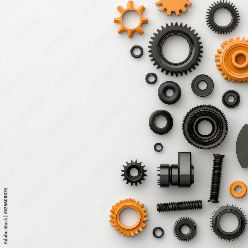 Mechanical part, exploded view analysis, 3D illustration Stock イラスト ...