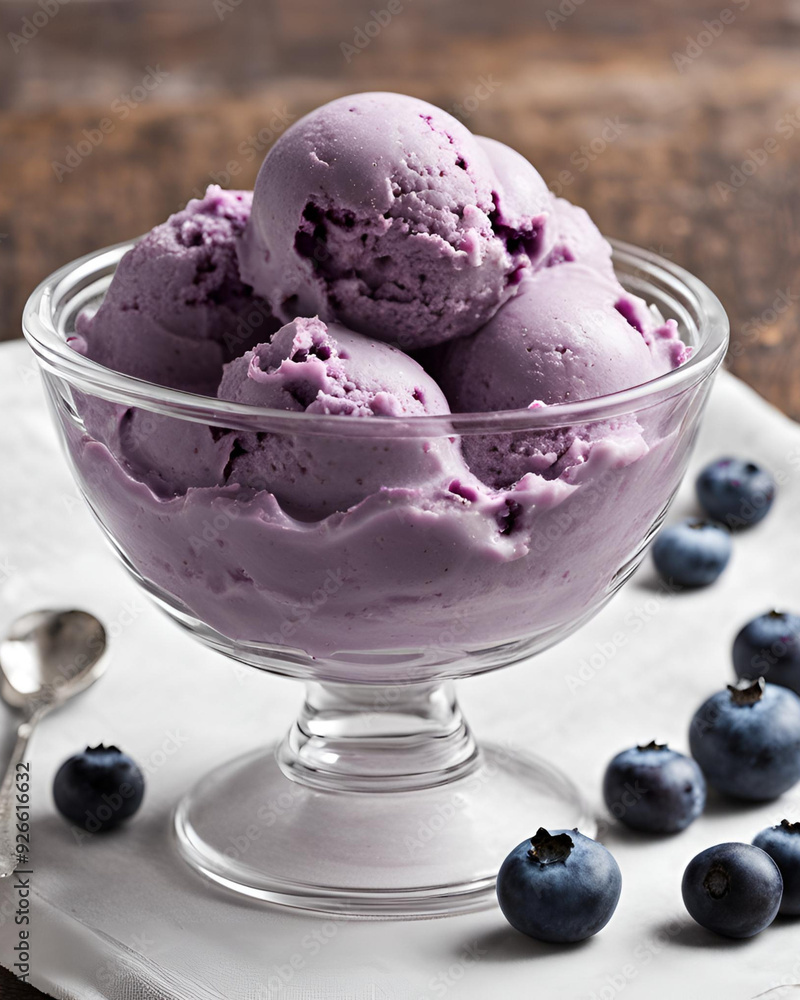 blueberry ice cream, berry-flavored ice cream, creamy blueberry ice ...
