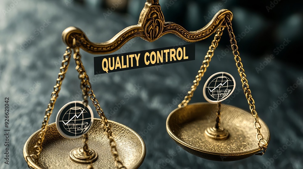 Quality Standards Criteria Artistic visualization of a balance scale ...