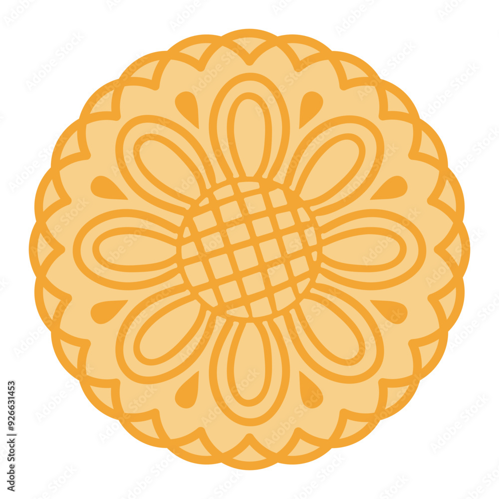 Traditional Mid Autumn Festival food mooncake illustration. Isolated ...