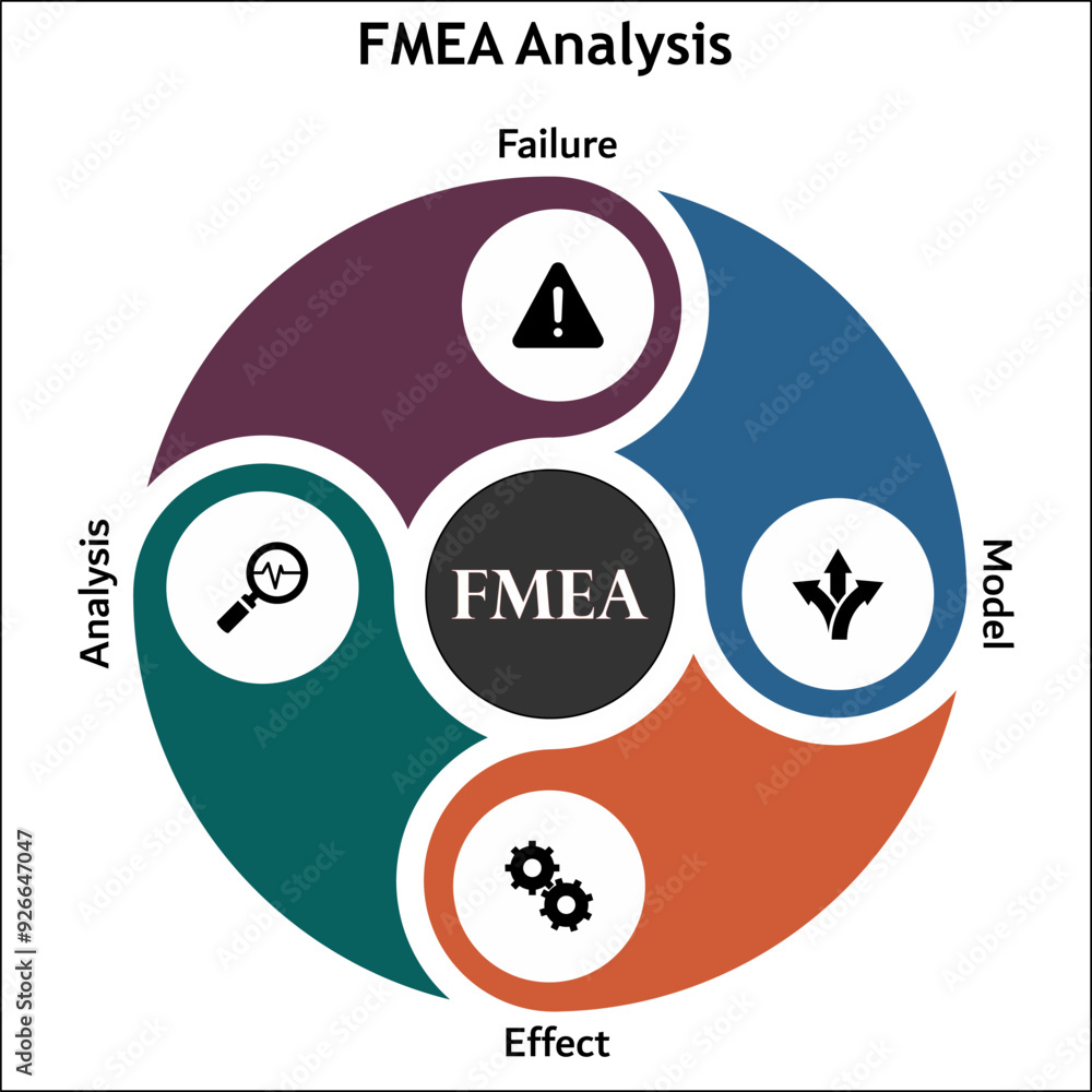 FMEA - Failure Model Effect Analysis acronym. Infographic template with ...