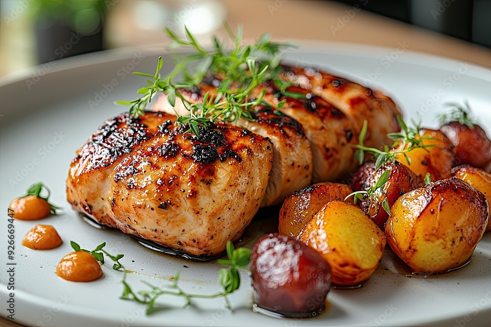 Plant-Based Chicken Delight, a visually appealing dish featuring ...