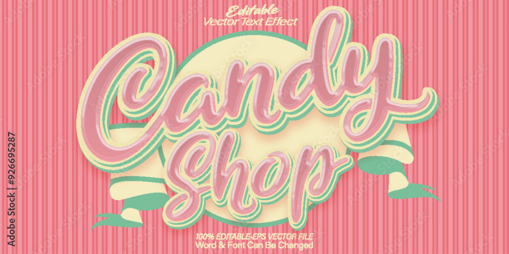 Candy Shop Vector Text Effect Editable Alphabet Pink Sweet Vintage ...