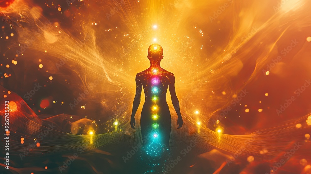 A detailed graphic of the human chakra system, with each chakra point ...