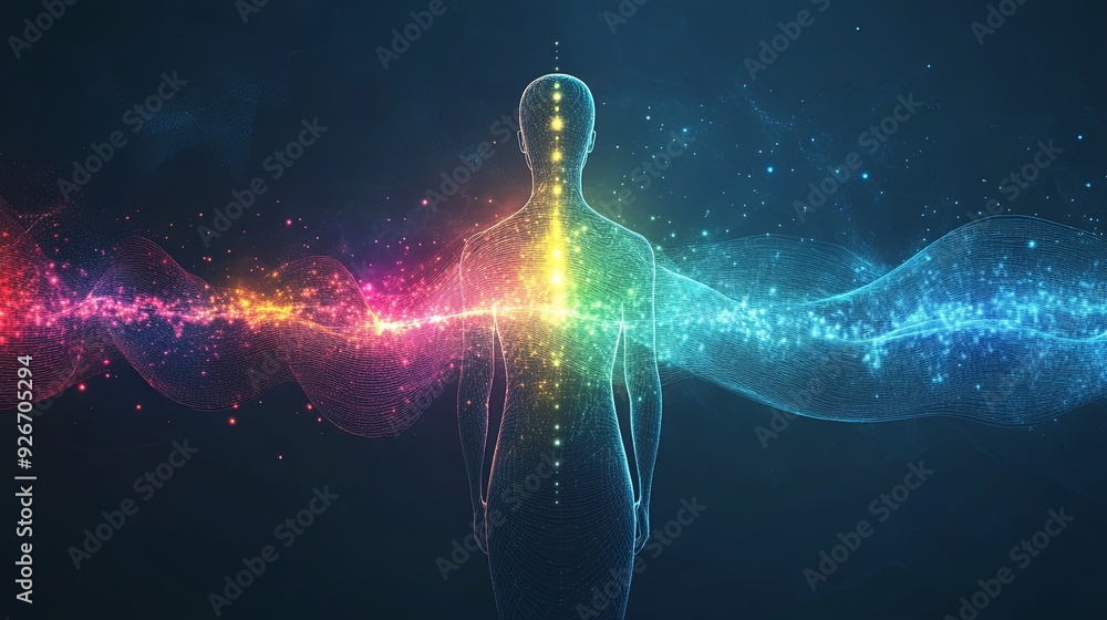 A detailed graphic of the human chakra system, with each chakra point ...