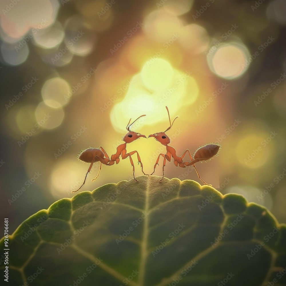 AI generator image of weaver ants (Oecophylla smaragdina), weaver ants ...