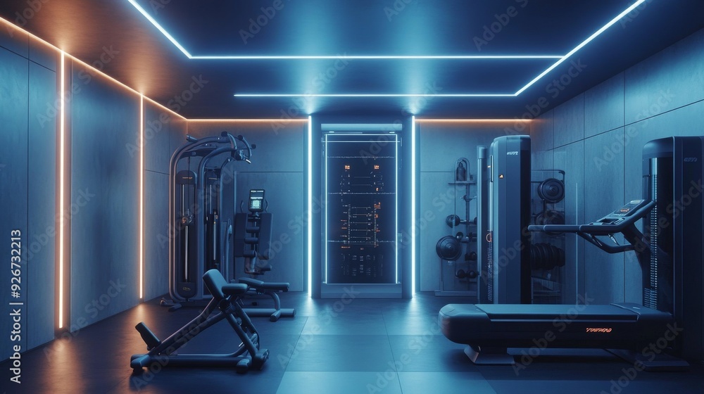 Futuristic Gym with AI-Powered Fitness Equipment: Gyms equipped with AI ...