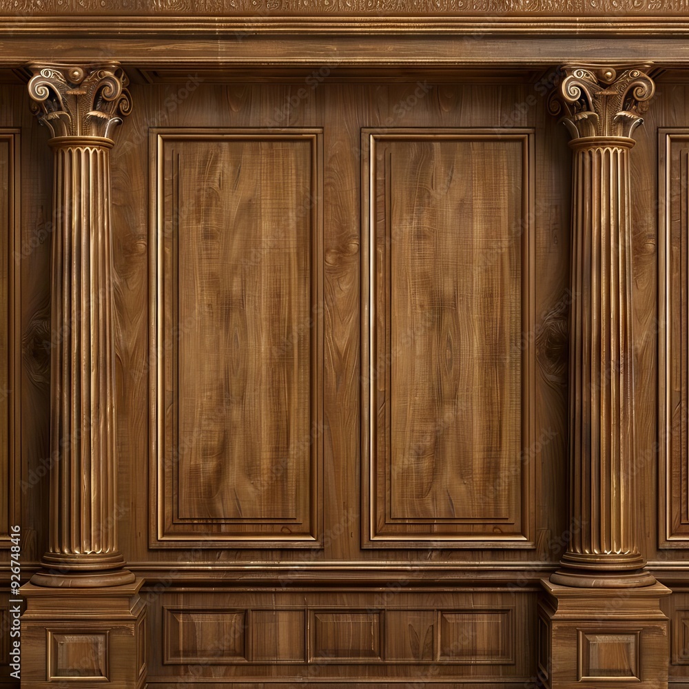 Classic premium luxury wood paneling wall background or texture. Highly ...