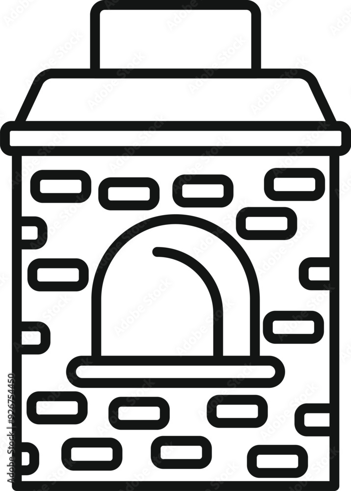 Simple bakery logo with a traditional brick oven for baking fresh bread ...
