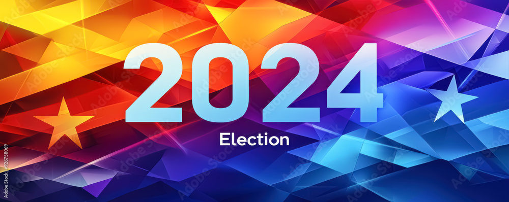 Radiant Stars and Bold Colors for Election 2024. A colorful, abstract ...