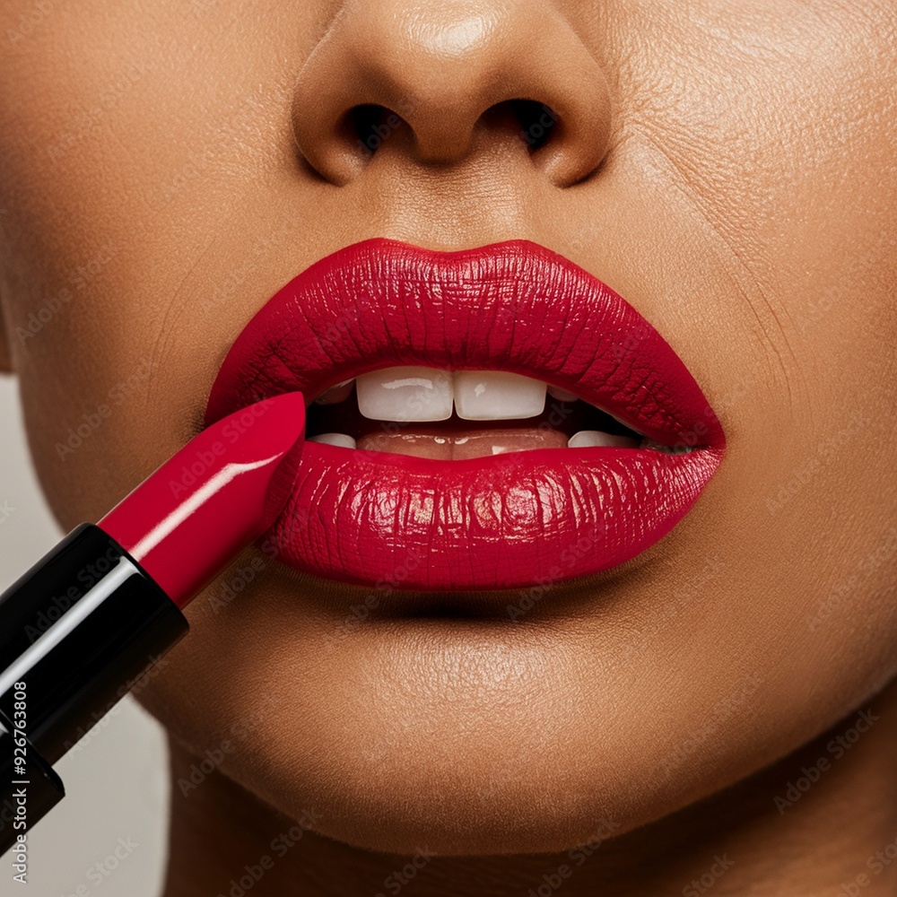 Beautiful Red Lipstick Closeup: A Stunning View of Feminine Elegance, The Perfect Red Lips ...