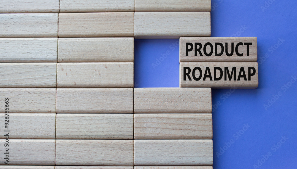 Product Roadmap symbol. Concept word Product Roadmap on wooden blocks ...