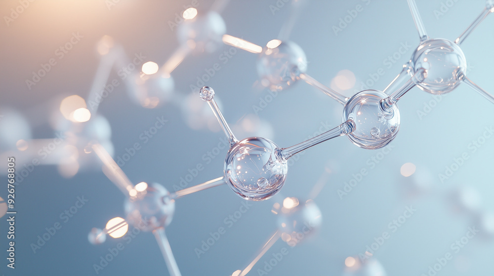 sleek, futuristic representation of a molecular chain, where each ...