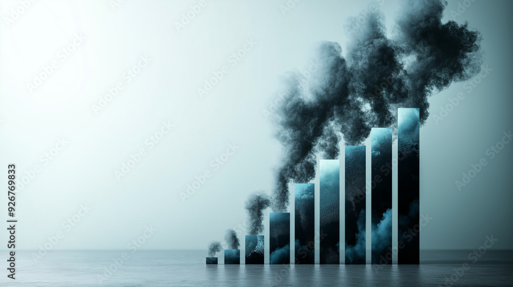 A stylized bar graph where each bar is an image of a globe becoming ...