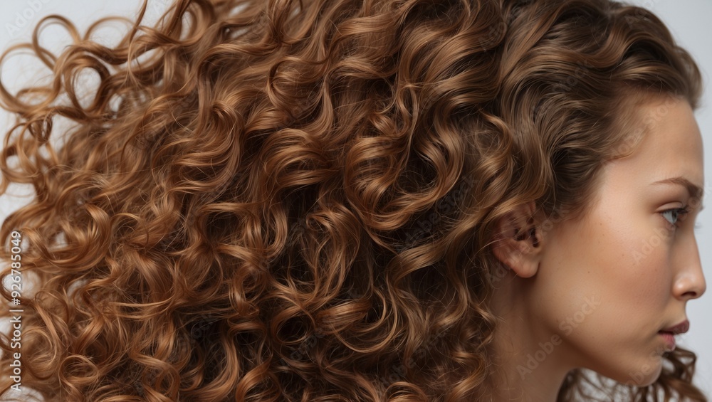 Beautiful Curly Hair in a Cascading Flow of Luxurious Locks Stock ...