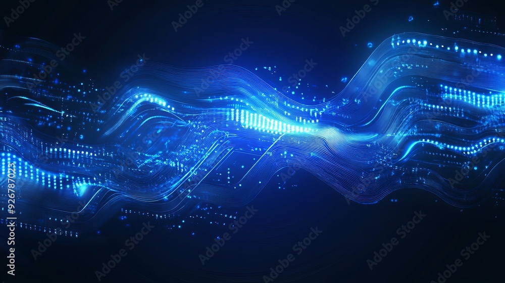 Quantum computer technologies concept with a futuristic blue circuit ...