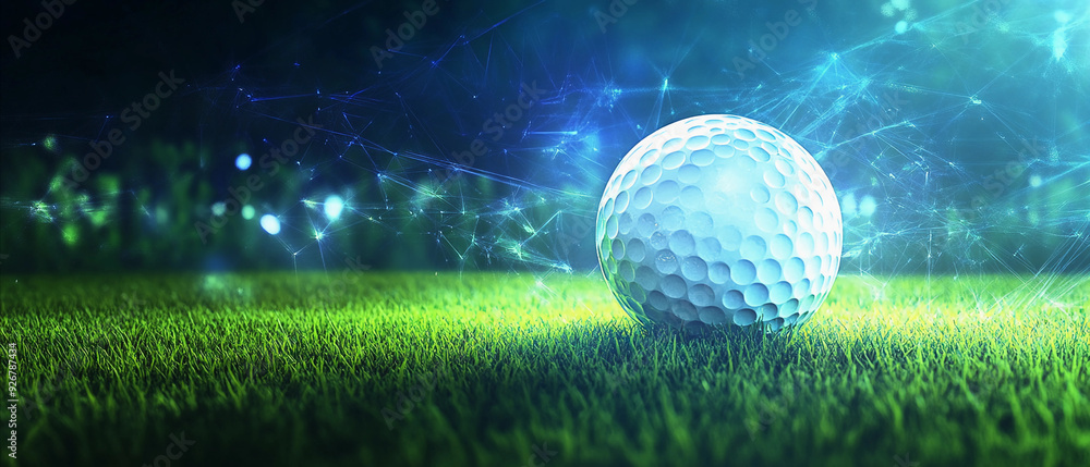golf banner design: Futuristic Golf Banner Featuring Golf Ball in ...