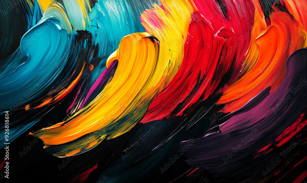 Abstract, colorful background with paint strokes and colors, vector ...