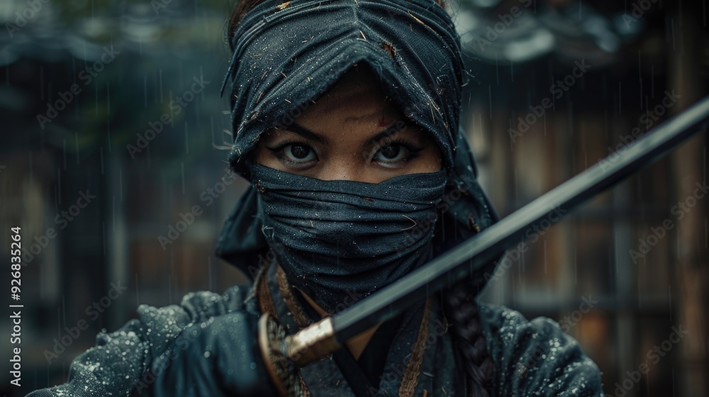 Stealthy persona - portrait ninja showcasing skilled and secretive ...