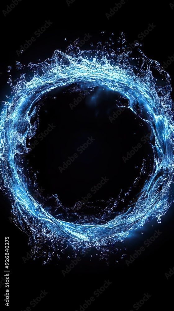 Opaque blue circular form captured in hyper realistic abstract image ...