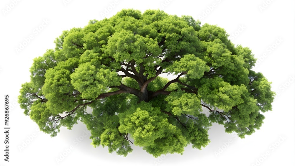 Oak tree top view isolated rendering, oak tree, top view, isolated ...