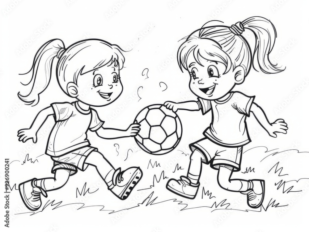Children Playing Sports Colouring Pages for Kids, Preschoolers ...