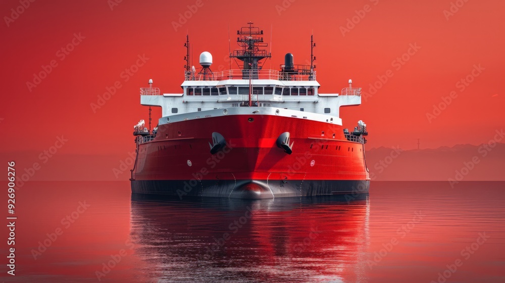 Oil tanker with rugged exterior, isolated on white background, full ...
