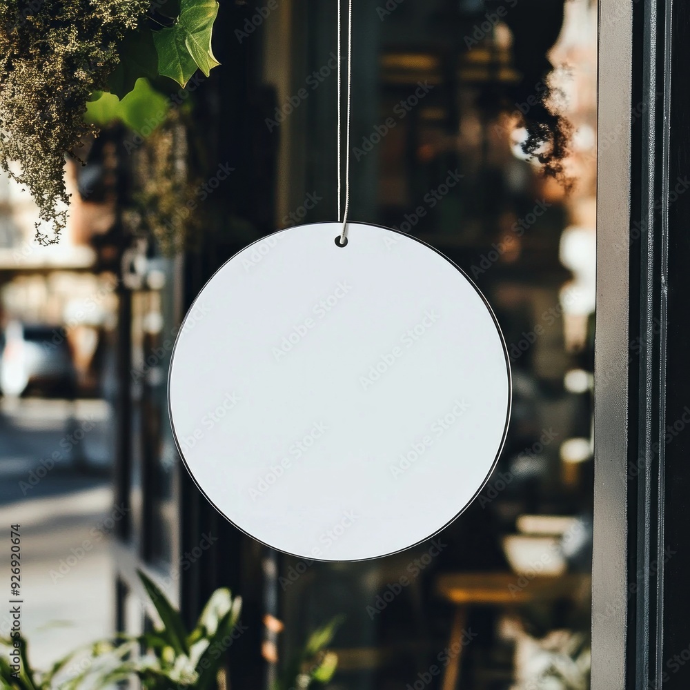 Blank Circular Store Signage Design Mockup - Isolated 3D Render Stock ...