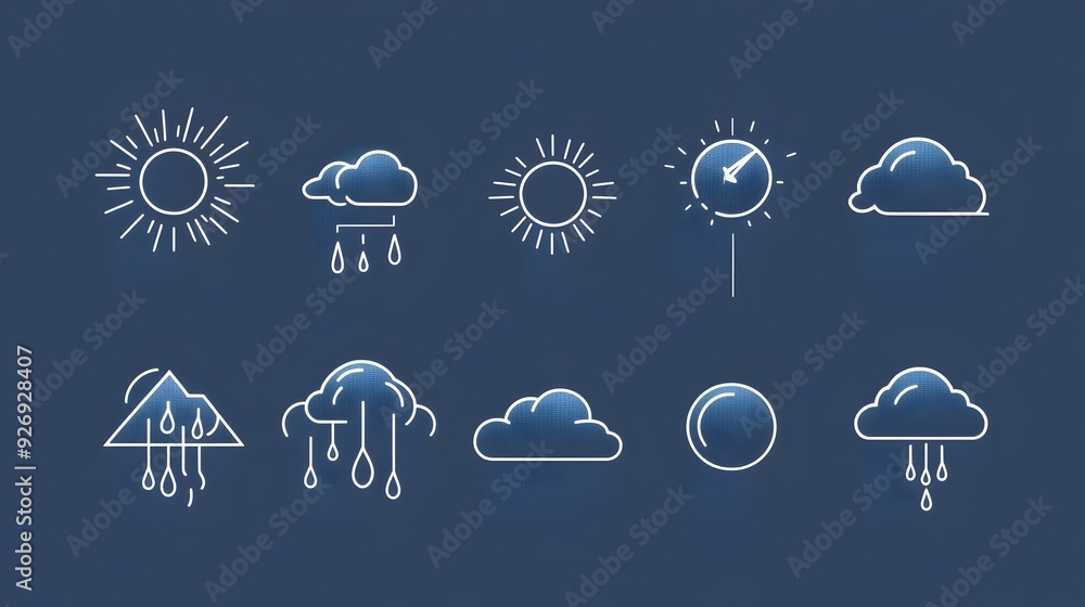Sharp High Definition Weather Icons for Forecasting and Climate ...
