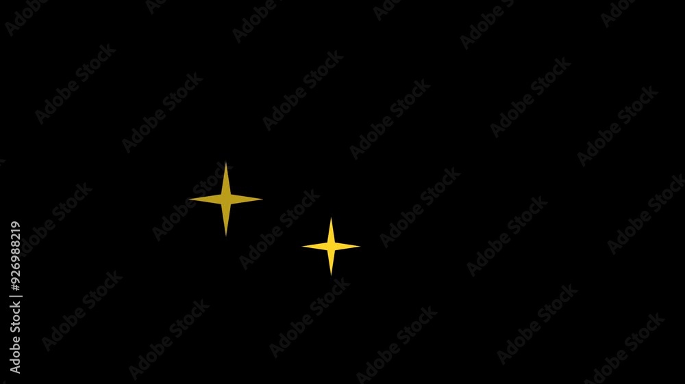 Twinkling star animation set, Gold blinking shining stars animated ...