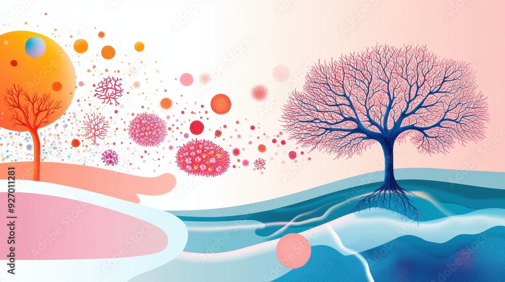 A scientific diagram representing a complex biological process, using ...