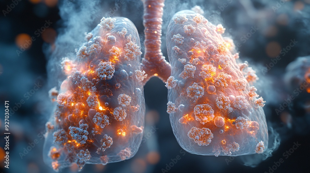 3D Lungs with Chronic Cough: A high-quality depiction of lungs affected ...