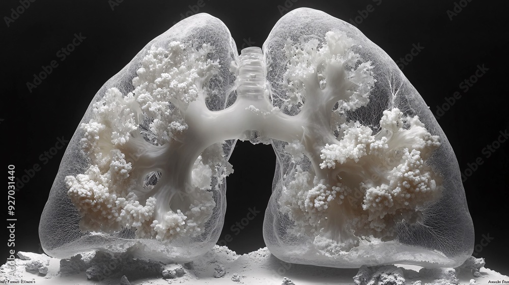 3D Lungs with Pulmonary Edema: A realistic depiction of lungs affected ...