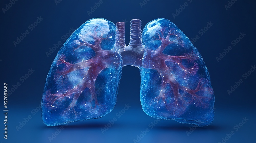3D Lungs with Respiratory Cycle: A dynamic 3D image illustrating the ...