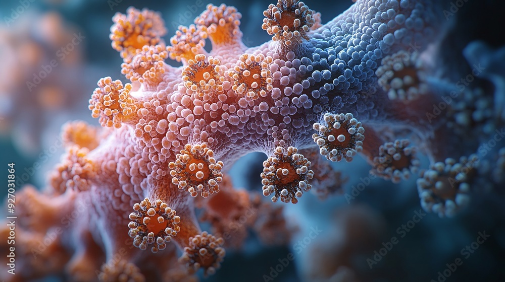3D Lungs with Pulmonary Fibrosis: A detailed rendering showing the ...