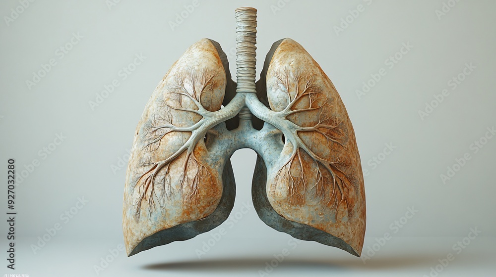 3D Lungs in Respiratory System: A comprehensive 3D model displaying the ...