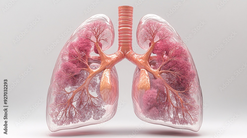 3D Lungs in Respiratory System: A comprehensive 3D model displaying the ...