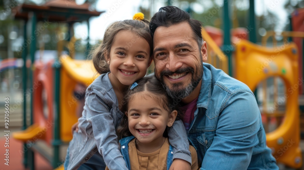 Happy Fatherhood: A Single Dad Having Fun with His Daughters on the ...