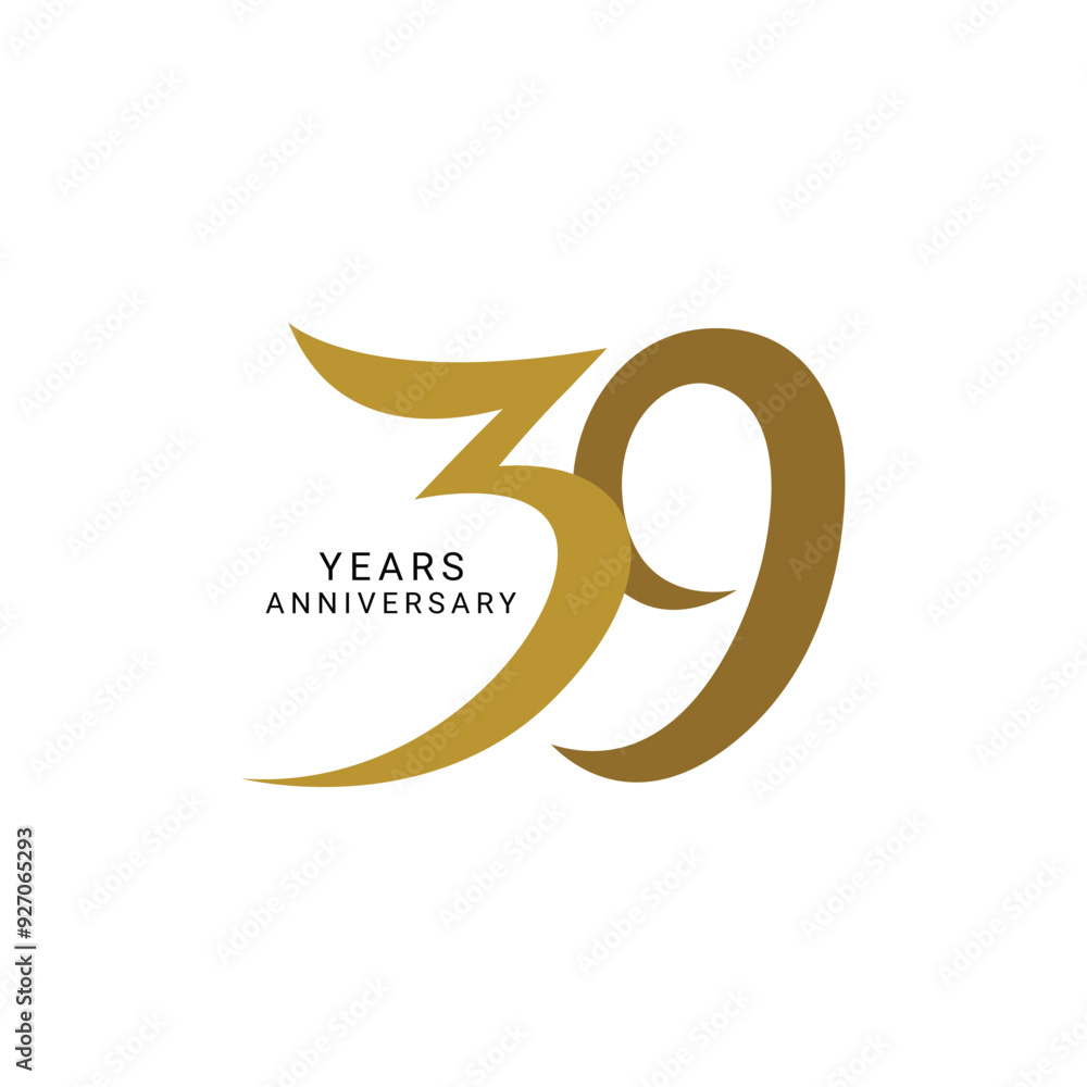 39 logo, 39th Anniversary Logo, 39th Golden Color, Vector Template ...