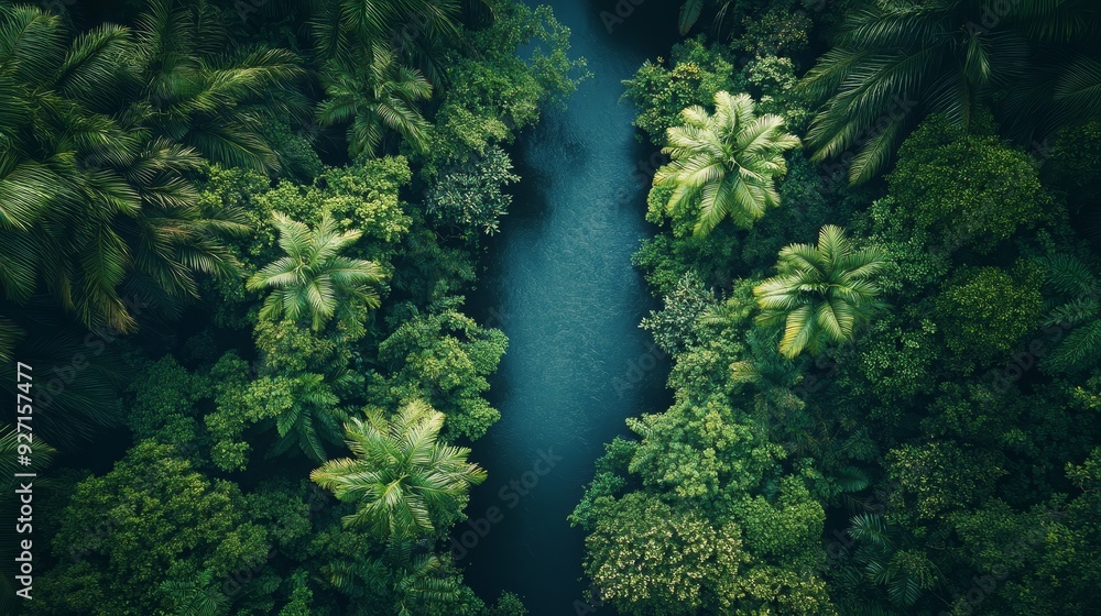 A bird's-eye view of the summer scenery in the Amazon rainforest ...
