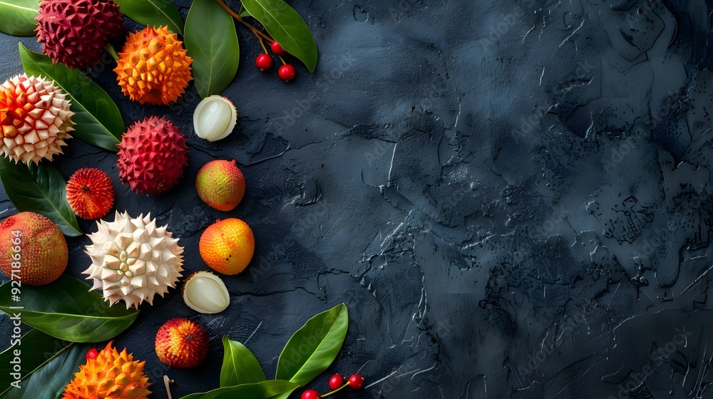 Lychee Delight: A vibrant display of fresh lychees, their spiky red and ...