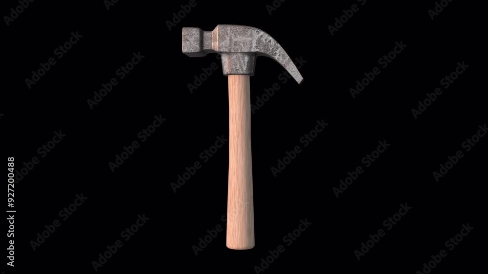 3D Claw Hammer Rotating on a Transparent Background. Seamless Loop ...