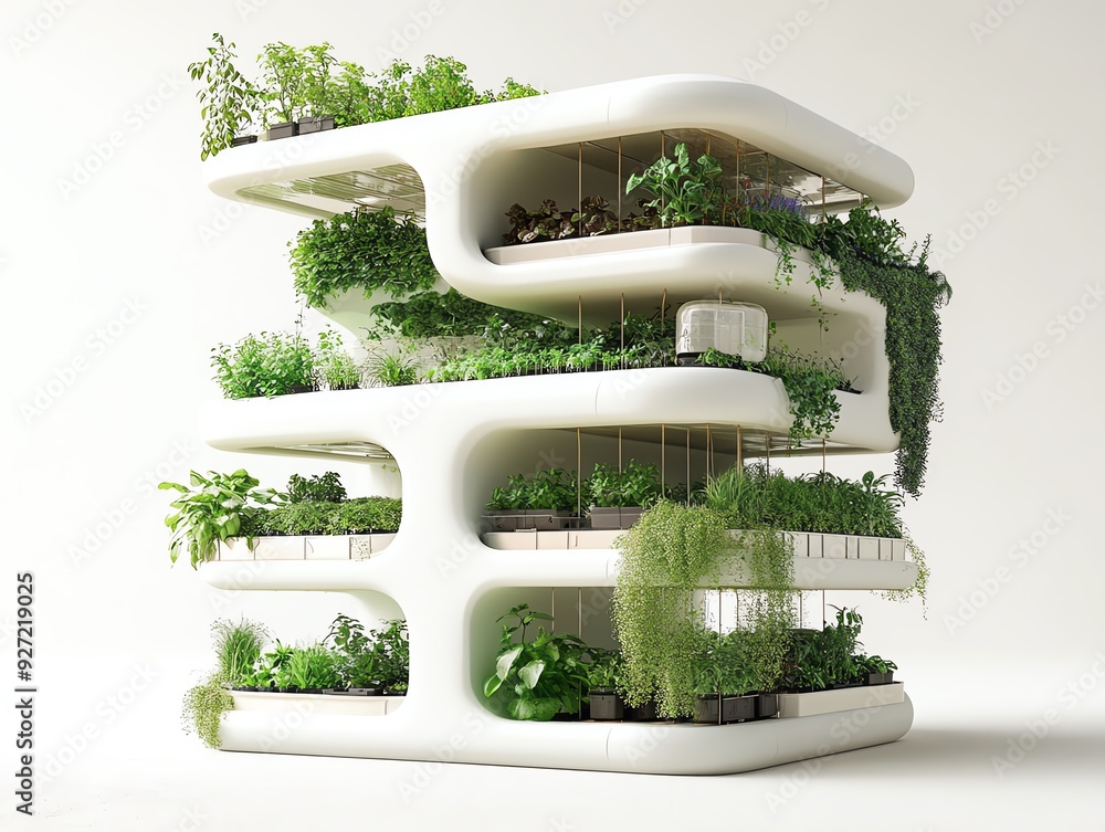 Conceptual rendering of a vertical farm s skeleton, showing the ...