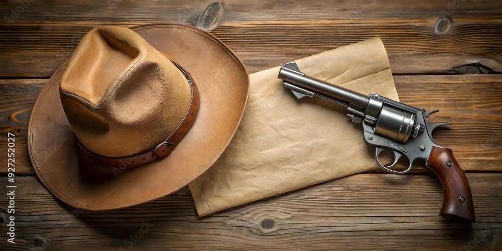 Wanted poster featuring a cowboy hat, revolver, and reward amount, Wild ...